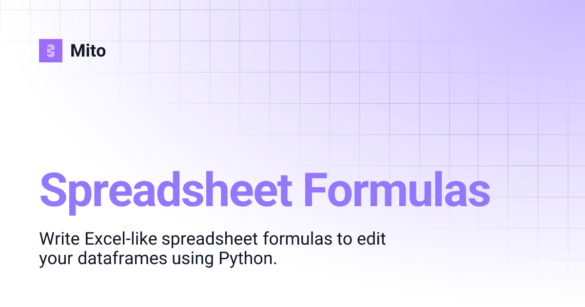 Spreadsheet Formulas | Mito