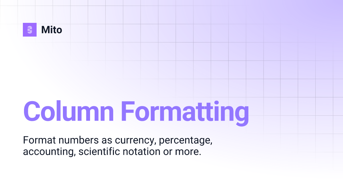 Column Formatting | Mito