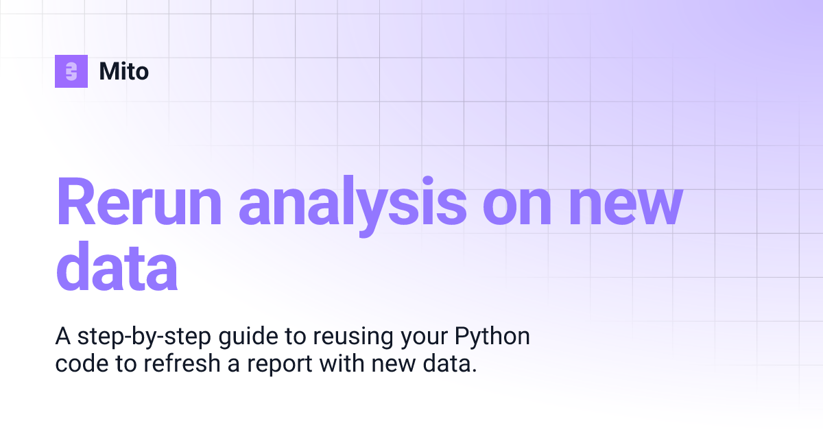 Rerun analysis on new data | Mito