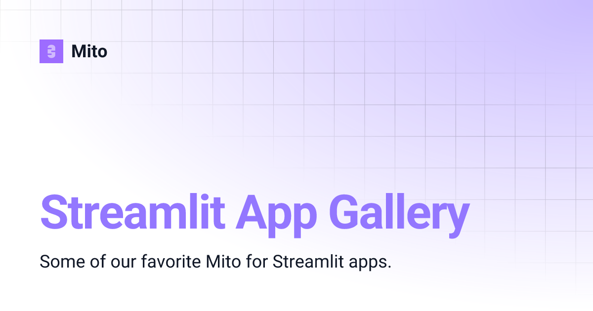 Streamlit App Gallery | Mito
