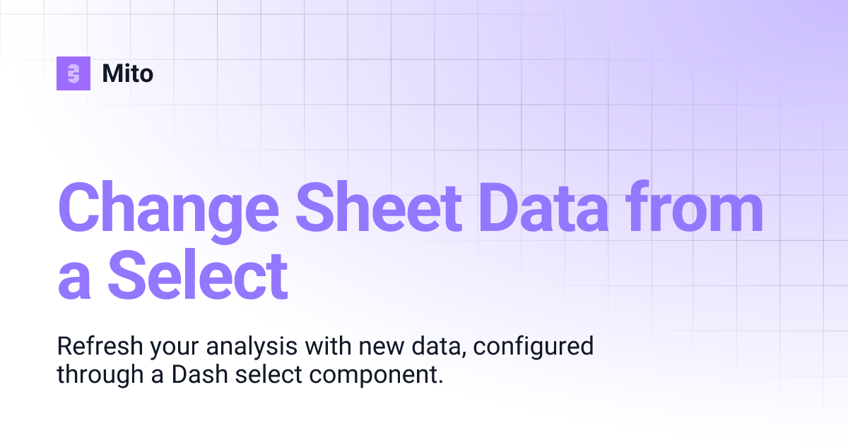Change Sheet Data from a Select | Mito