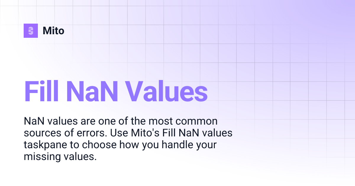 Fill NaN Values | Mito