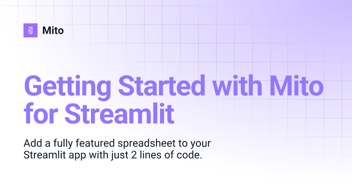 Getting Started with Mito for Streamlit | Mito