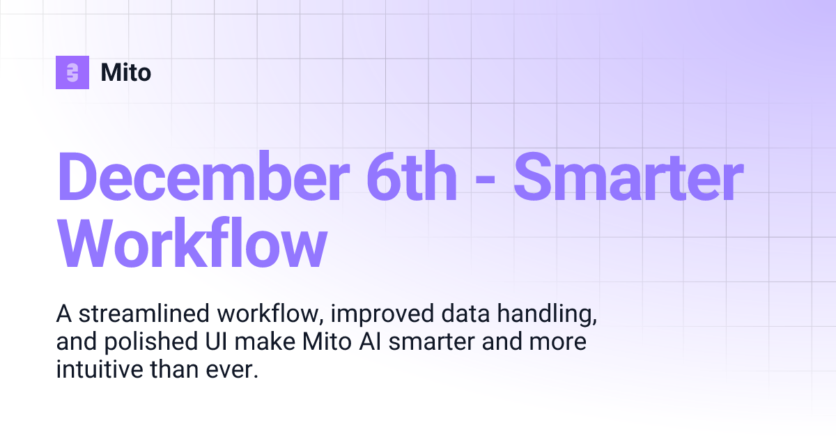 December 6th - Smarter Workflow | Mito